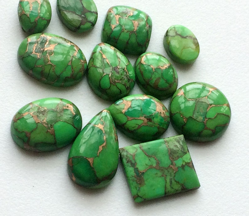 15x22-18x32mm Green Copper Turquoise Natural Cabochons 10 - Etsy