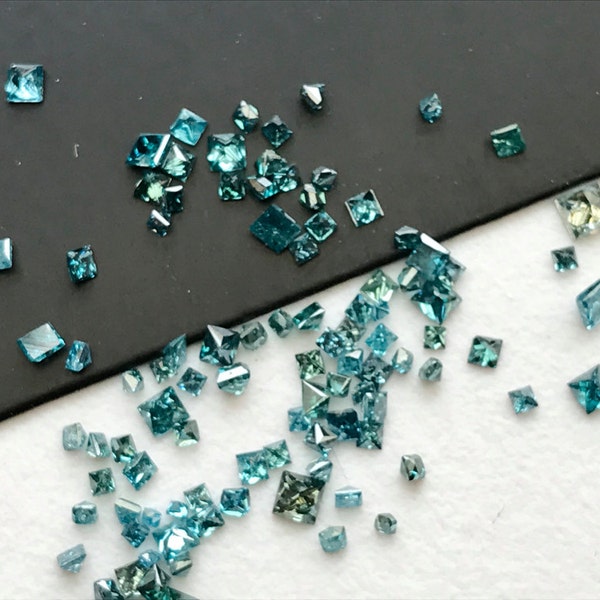 Blue Princess Cut Diamond - Etsy