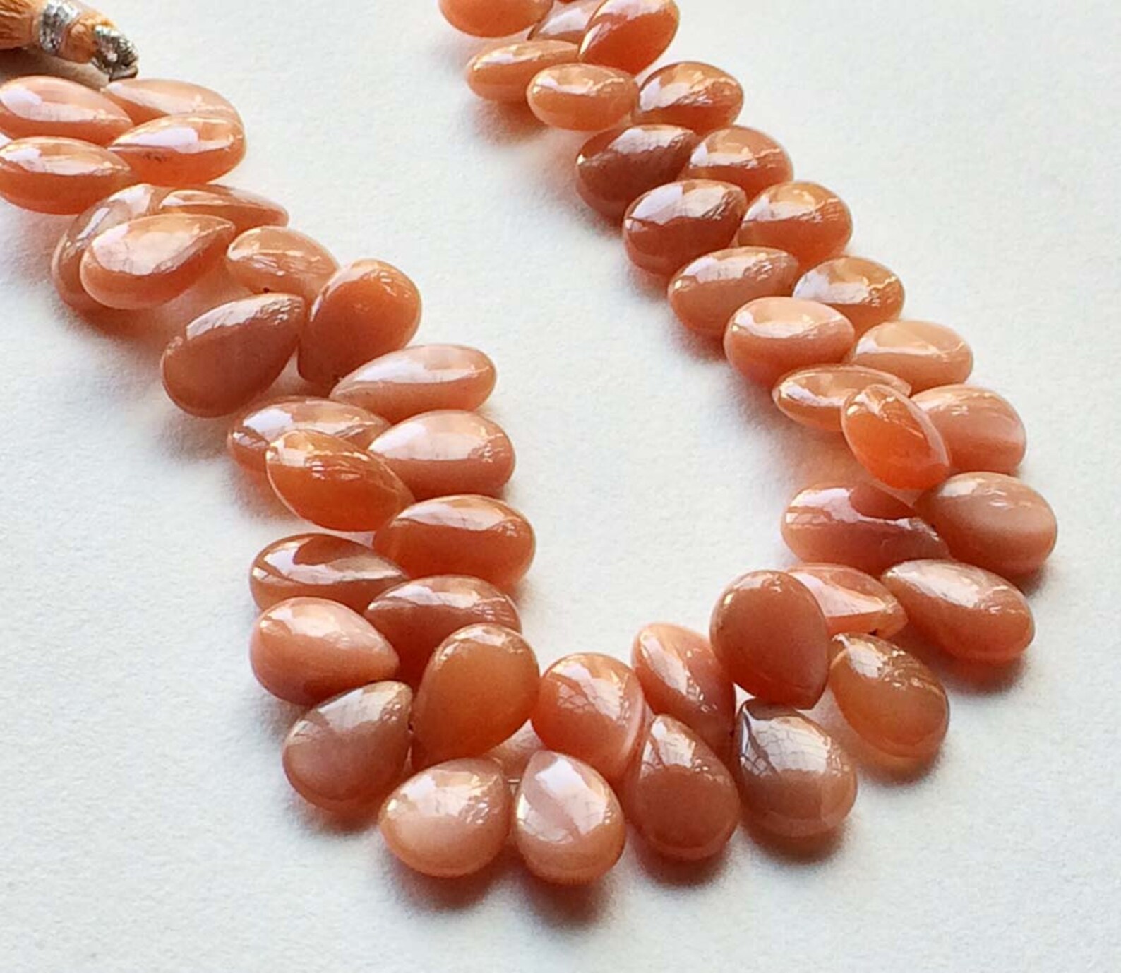 8x12mm Peach Moonstone Plain Pear Beads Peach Moonstone Plain | Etsy