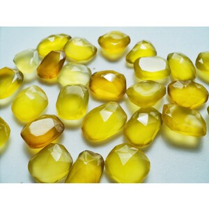11-16mm Yellow Chalcedony Rose Cut Cabochons, Yellow Chalcedony Faceted ...