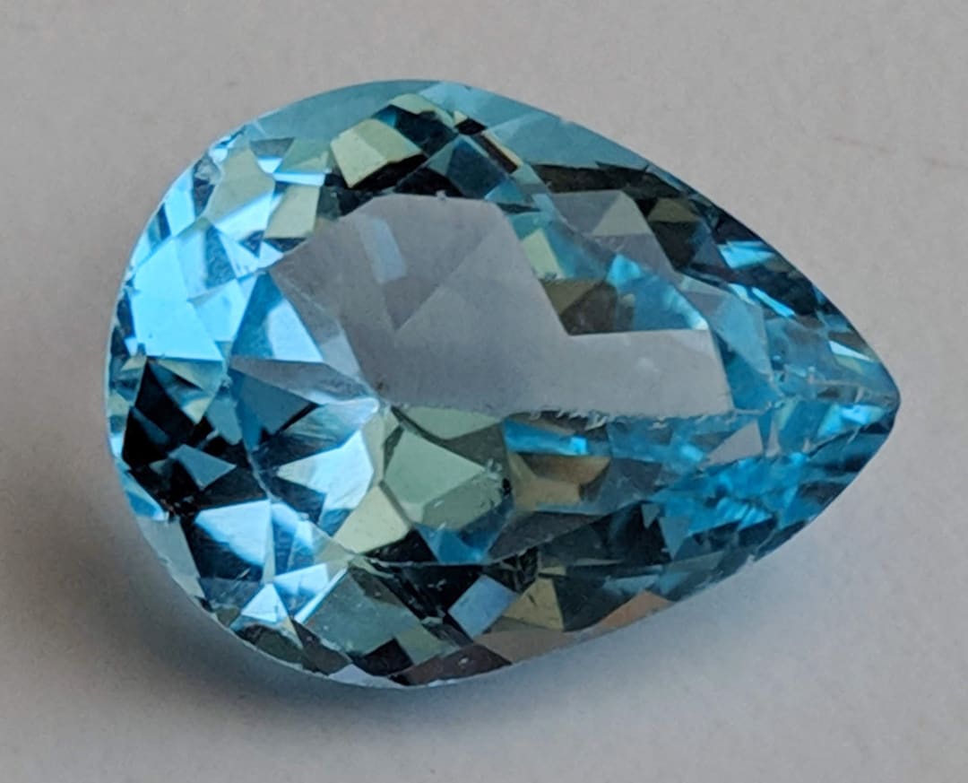 10.3x15.3mm Blue Topaz Pear Cut Stone, Natural Blue Topaz Full Pear Cut ...