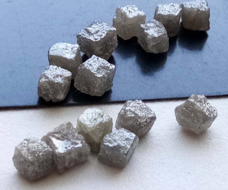 4.5-5mm Grey Rough Diamond Perfect Cube, Natural Grey Rough Diamond ...