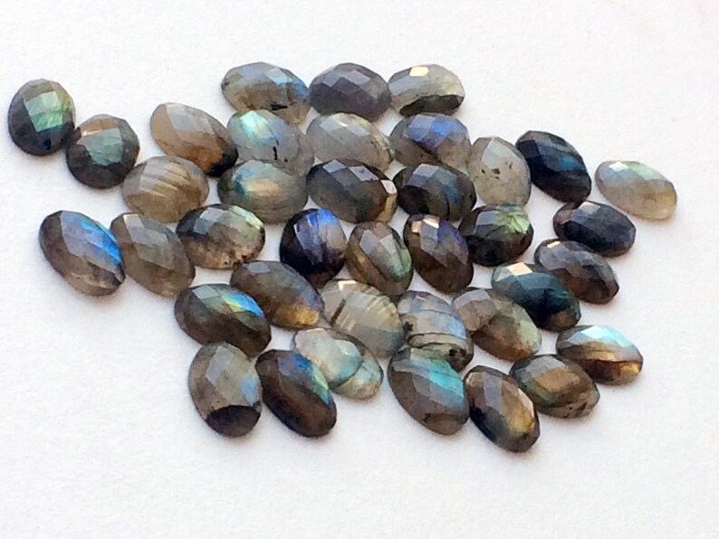 9x14mm Labradorite Rose Cut Oval Cabochons Labradorite - Etsy