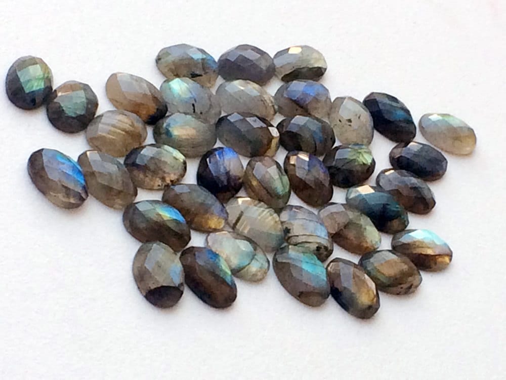 9X14mm Labradorite Rose Cut Oval Cabochons Labradorite | Etsy