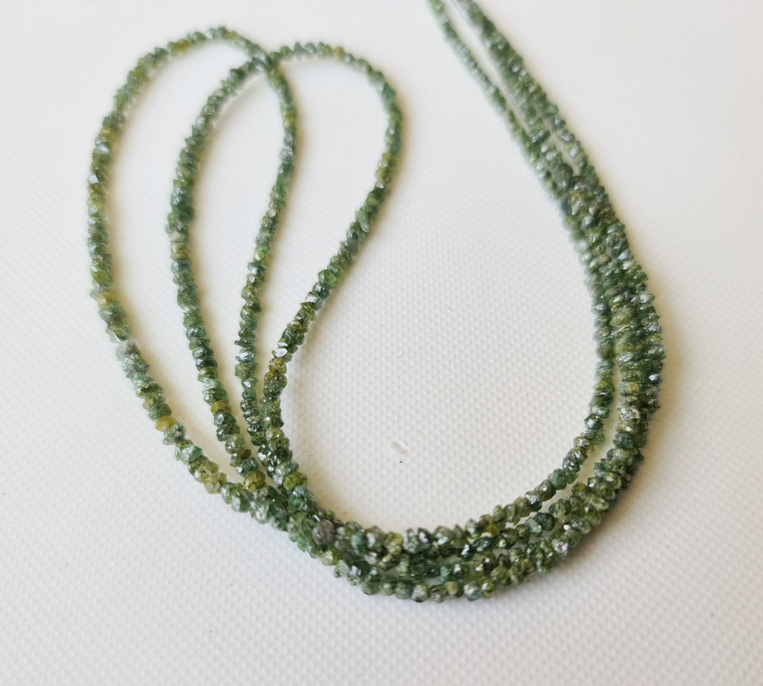 2-2.5mm Green Raw Rough Uncut Diamond Rondelle Beads, Green Rough ...