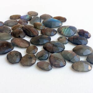 11-22mm Labradorite Rose Cut Free Form Cabochons, Labradorite Flat Back ...