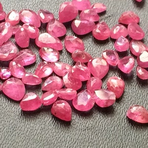 2x3mm - 4x5mm Ruby Pear Cut Stones, Natural Loose Ruby Gems, Faceted ...