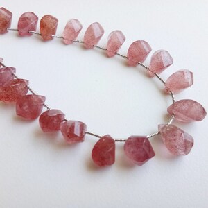 12mm Strawberry Quartz Beads, Natural Strawberry Quartz Faceted Twisted ...