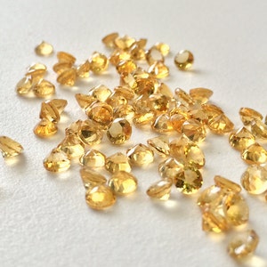 4mm Citrine Cut Stone, Calibrated Citrine Round Faceted Stone ...