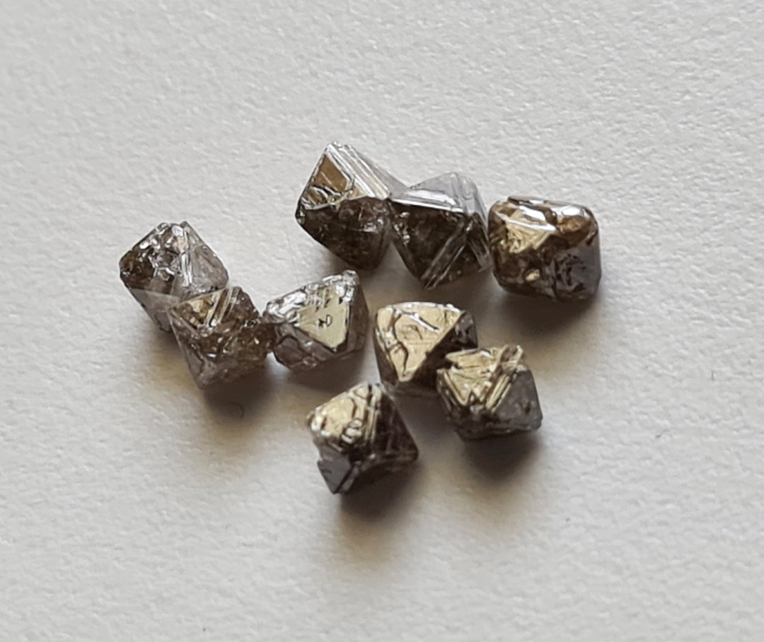 5-6mm Brown Raw Diamond Octahedron Crystal, 1 Pcs Natural Rough Raw ...