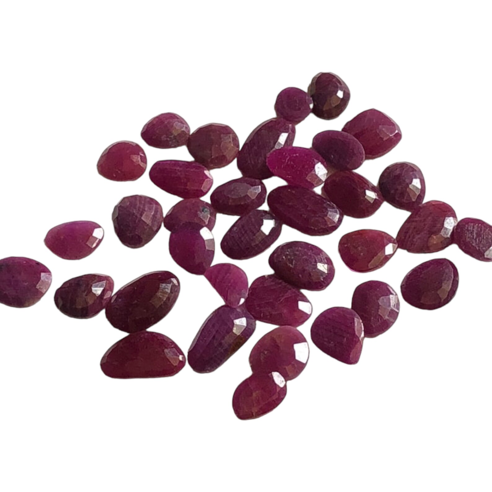 8-12mm Ruby Rose Cut Cabochons, Natural Ruby Rose Cut Flat Back ...