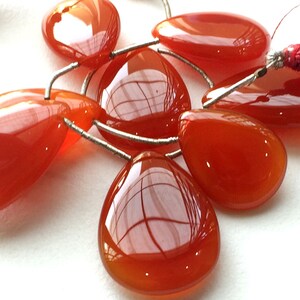 22x16mm to 29x20mm Burnt Orange Chalcedony Plain Pear Beads, Orange ...