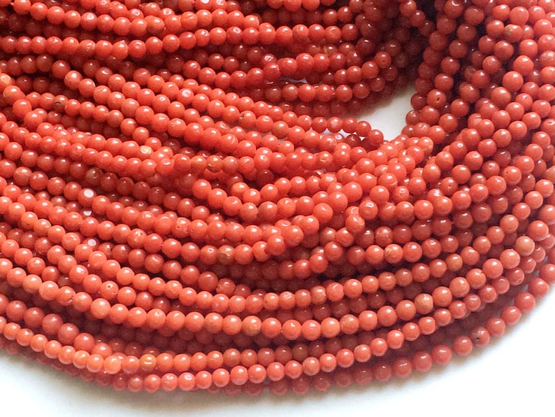 4mm Italian Coral Bead Natural Italian Coral Original Coral | Etsy