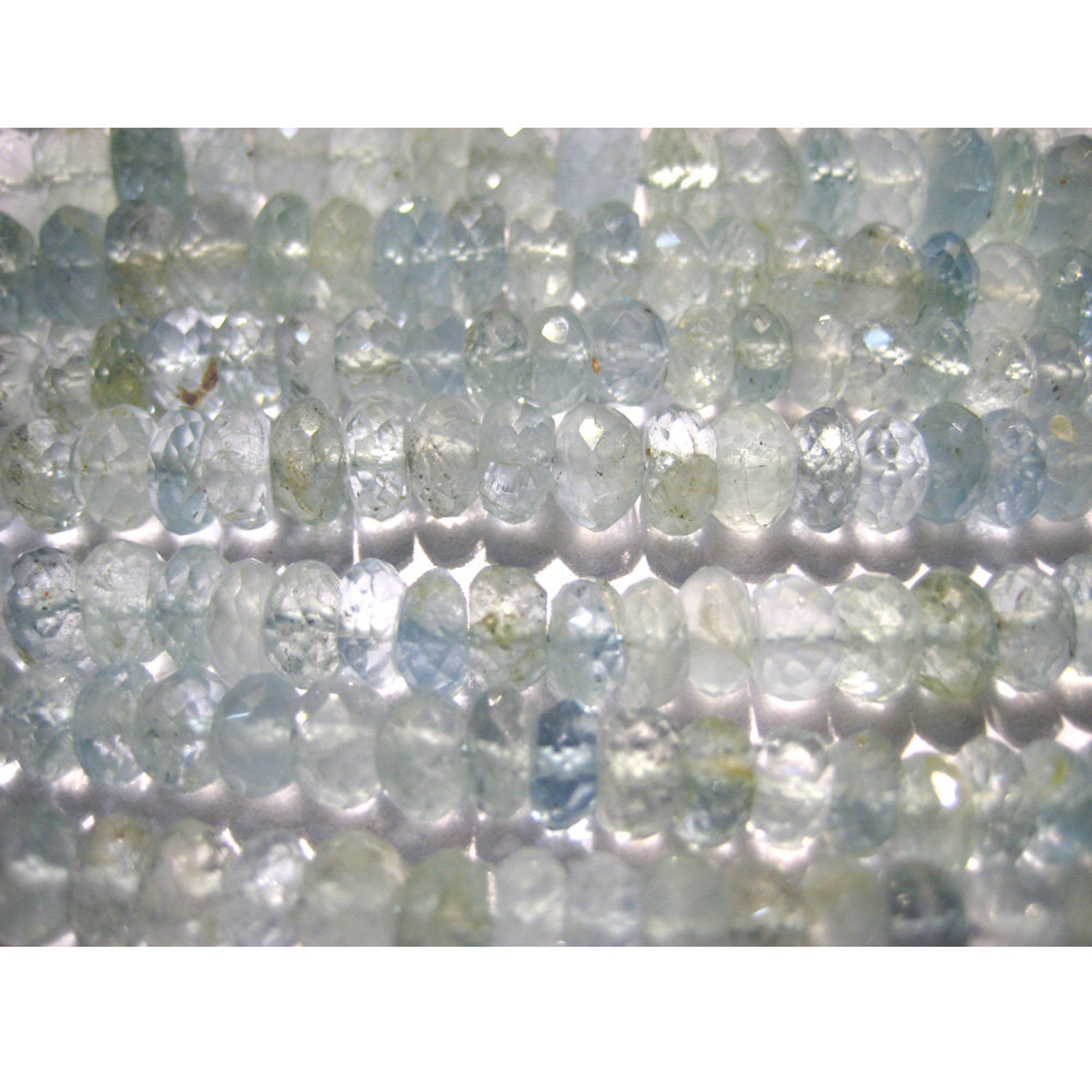 5-6mm Blue Aquamarine Faceted Rondelle Aquamarine Faceted - Etsy