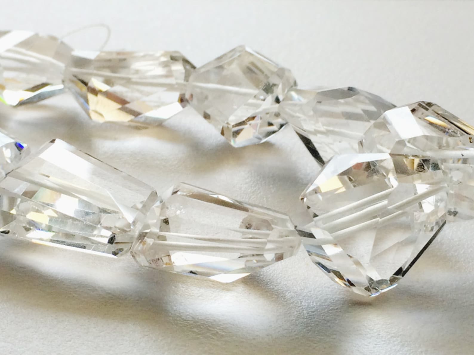 22x12mm to 20x11mm Clear Crystal Quartz Faceted Nuggets, Crystal Quartz ...