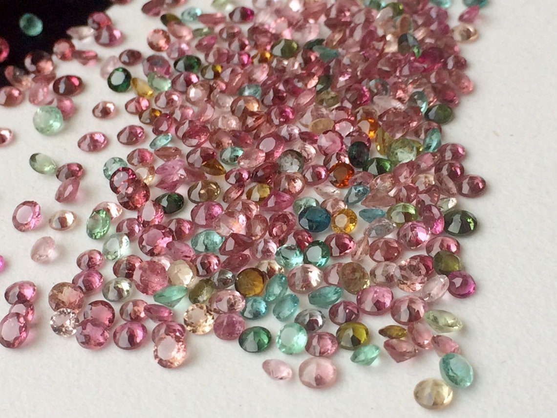2.5-3mm Multi Tourmaline Round Cut Stones, Natural Multi Tourmaline ...