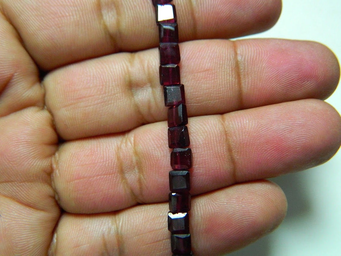 6mm Garnet Chewing Gum Cut ,faceted Chewing Gum Cut, Rectangle Beads ...