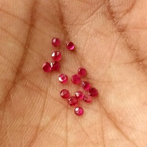 1-2mm Ruby Round Cut Stones, Natural Loose Ruby Gems, Tiny Faceted Ruby ...