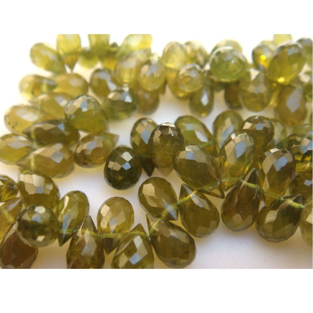 4x6mm-6x8mm Vesuvianite Tear Drops, Vessonite Micro Faceted Tear Drop ...