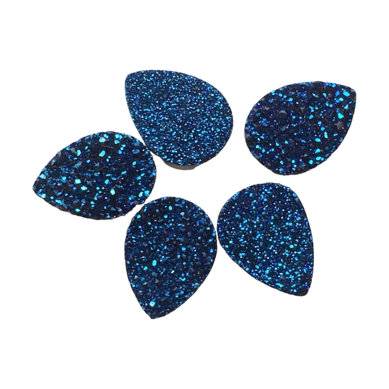 20x10mm Sapphire Blue Druzy Pear, Titanium Sapphire Blue Druzy, Matched ...