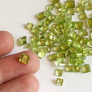 4-6mm Peridot Mix Cut Stones, Peridot Princess and Emerald Cut Stones ...
