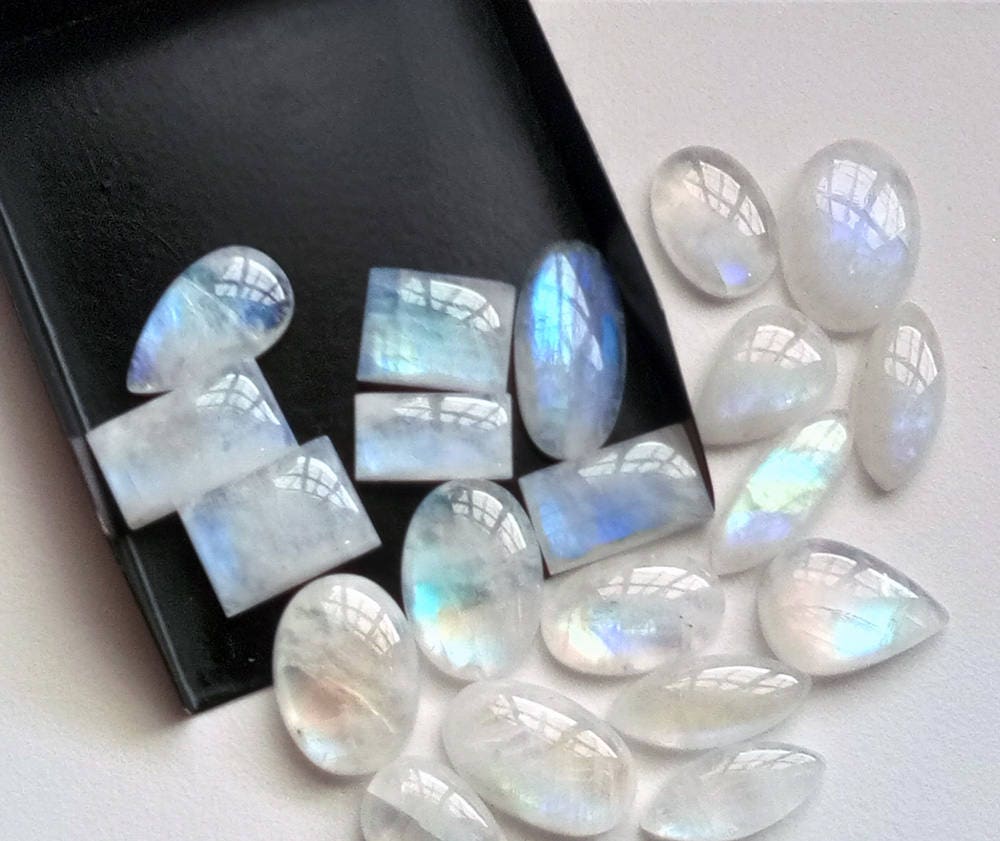 12x18mm - 13x23mm Rainbow Moonstone Mix Shape Plain Cabochons, Loose ...