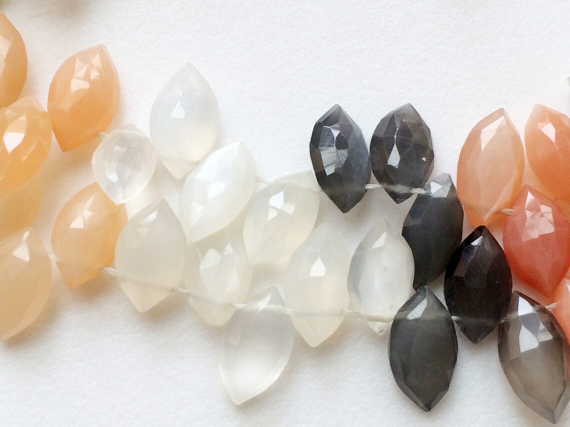 7x11mm-7x14mm Multi Moonstone Faceted Marquise Beads, Multi Moonstone ...