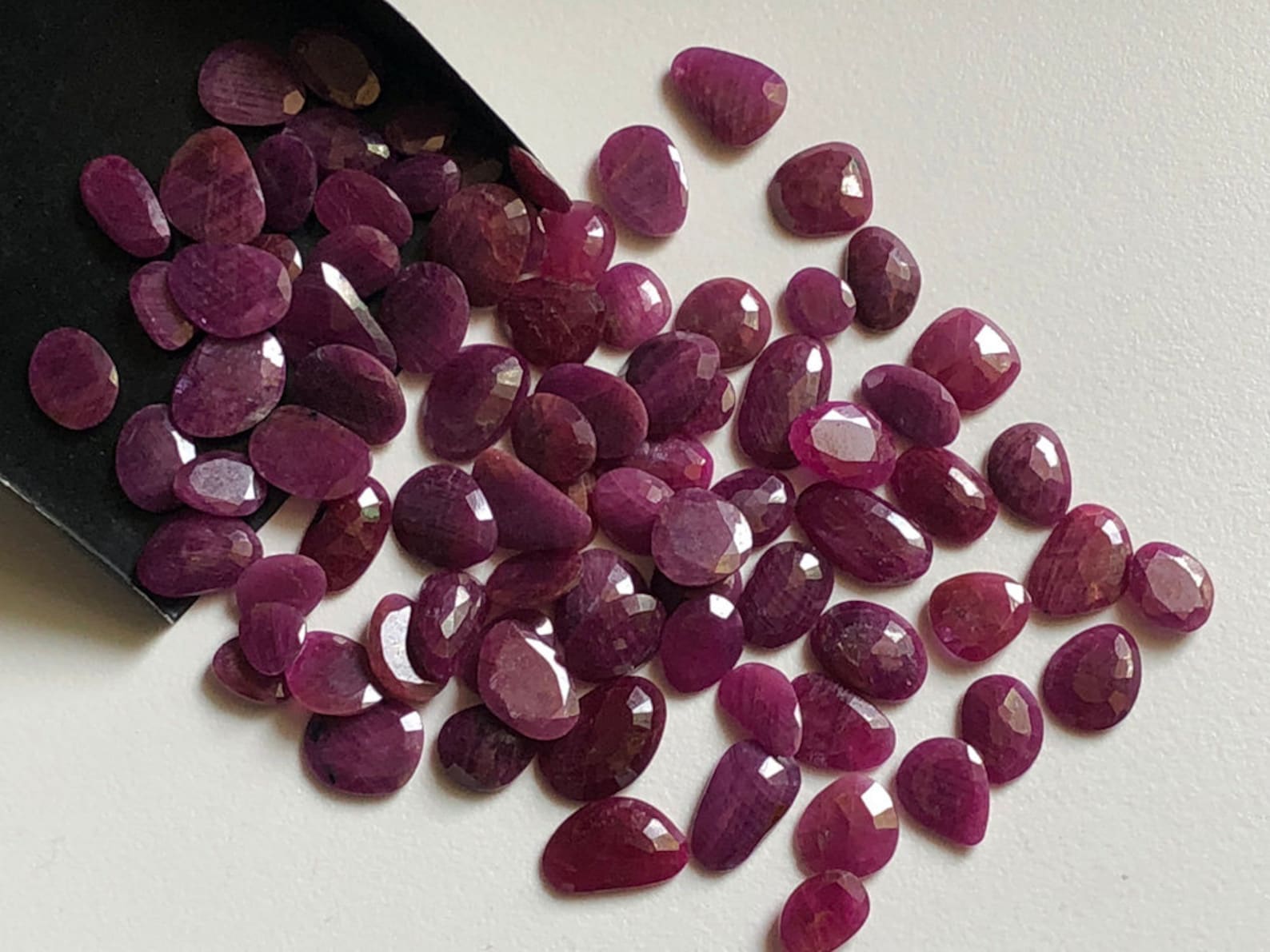 8-12mm Ruby Rose Cut Cabochons Natural Ruby Rose Cut Flat | Etsy