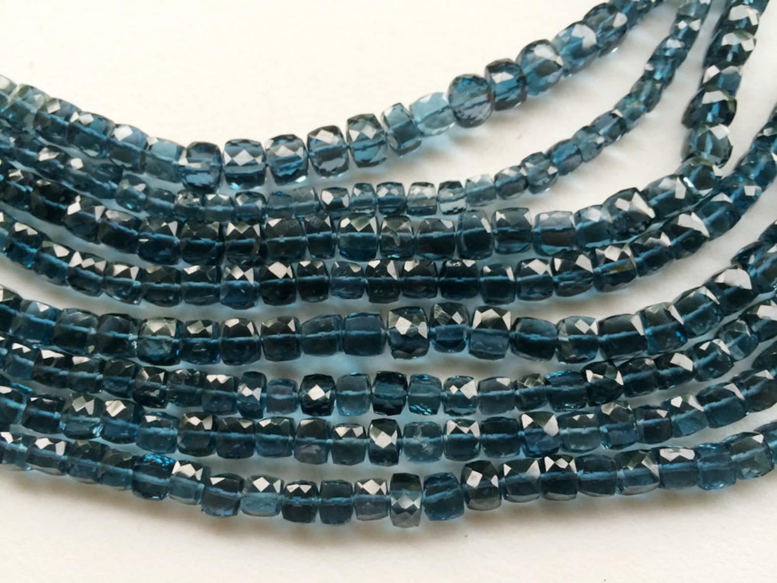 5mm London Blue Topaz Faceted Cube Beads Natural London Blue | Etsy