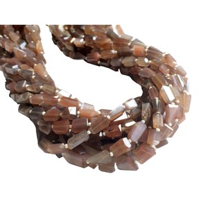7-10mm Chocolate Moonstone Step Cut Faceted Tumbles, Chocolate ...