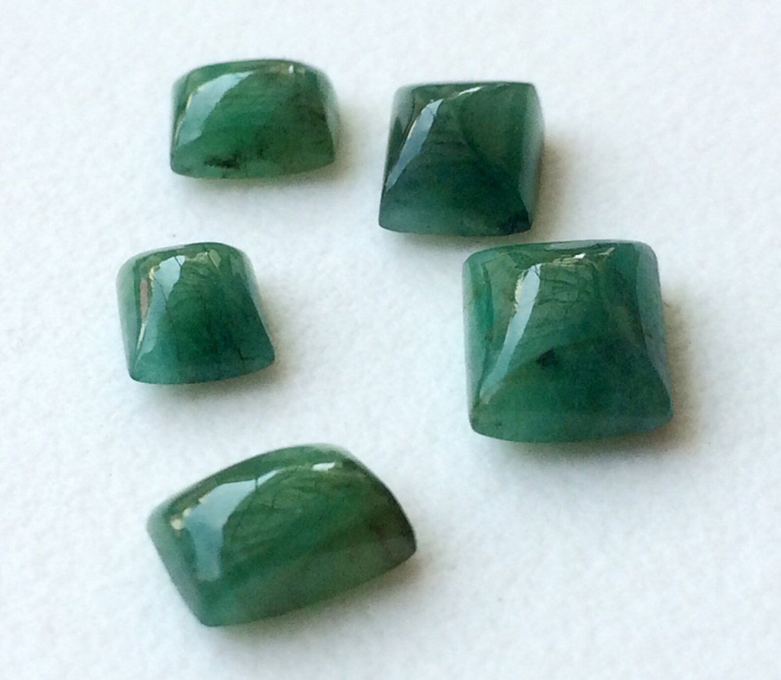 4.9x5.8mm-5x6.3mm Emerald Plain Rectangle Cabochon, Natural Loose ...
