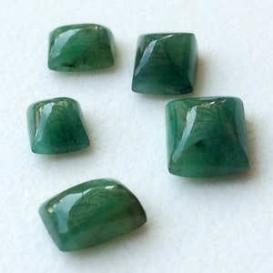 4.9x5.8mm-5x6.3mm Emerald Plain Rectangle Cabochon, Natural Loose ...