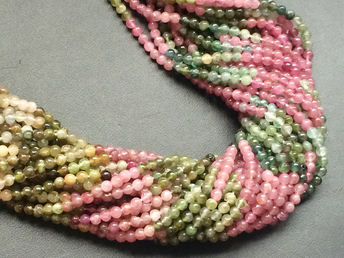 3mm Multi Tourmaline Bead Multi Tourmaline Plain Round Ball | Etsy