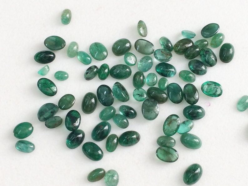 3x4mm 4x6mm Emerald Plain Oval Stones Natural Loose Emerald - Etsy