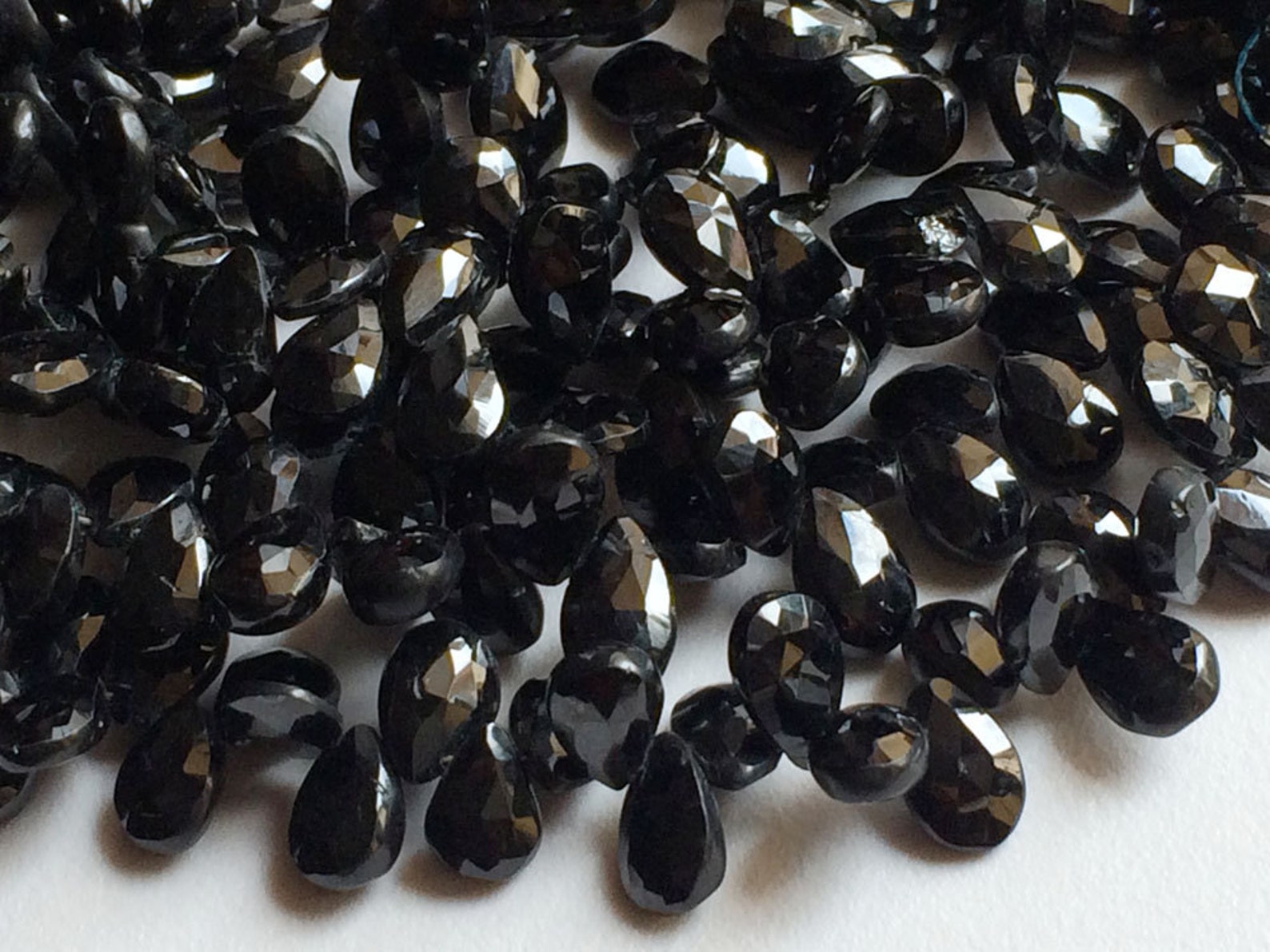 7x10mm Black Onyx Faceted Pear Shaped Briolettes Black Onyx - Etsy
