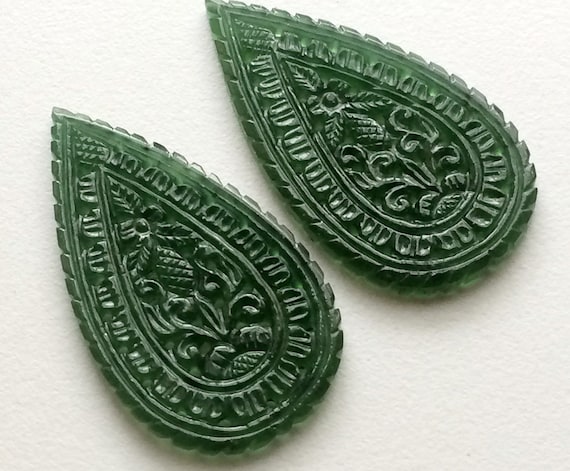 57x31mm Serpentine Filigree Hand Carved Matched Pair Original - Etsy