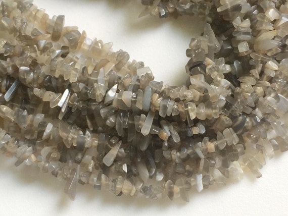 4-7mm Grey Moonstone Chips Grey Moonstone Bead Natural | Etsy