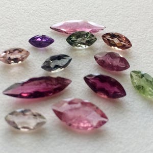 5-7mm Tourmaline Cut Stones, Multi Tourmaline Marquise Loose Gemstones ...