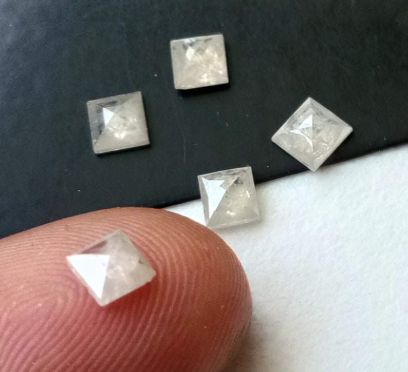 3.2-3.5mm White Diamond Princess Cut Natural White Sparkling - Etsy