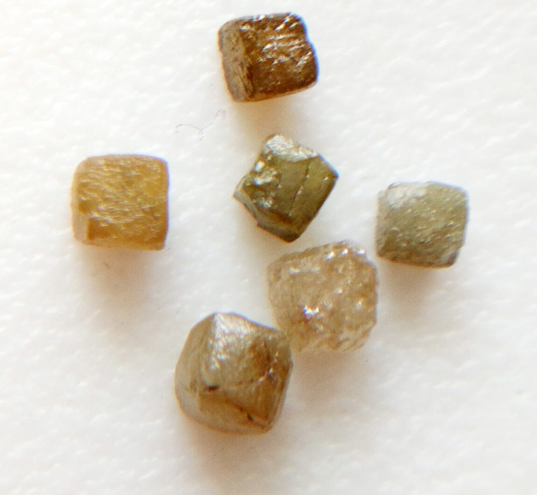 2-2.5mm Yellow Diamond Rough Cubes, Natural Yellow Raw Diamond, Loose ...