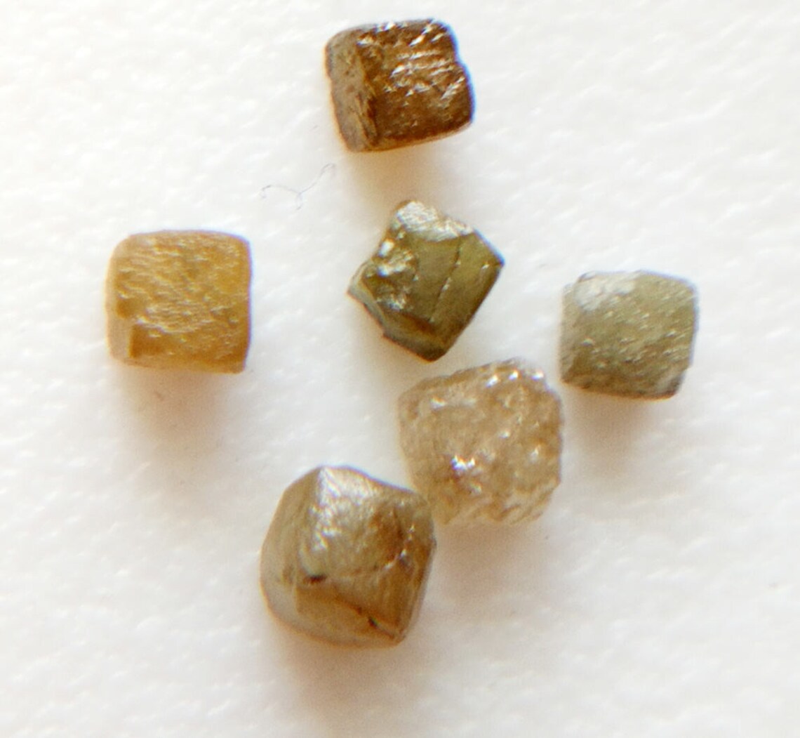2-2.5mm Yellow Diamond Rough Cubes, Natural Yellow Raw Diamond, Loose ...