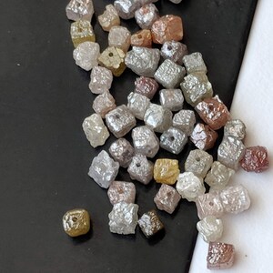 2.5-3mm Multi Color Rough Diamond Cube, Drilled Natural Multi Diamond ...