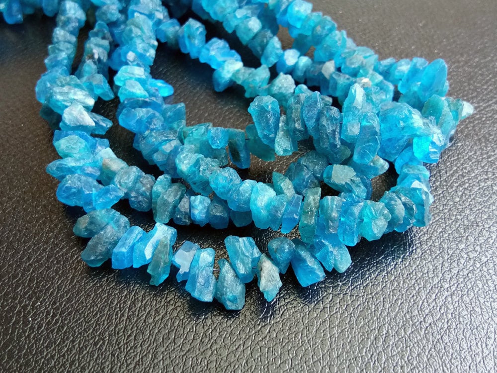 8-14mm Neon Apatite Rough Chip Beads Natural Raw Apatite | Etsy