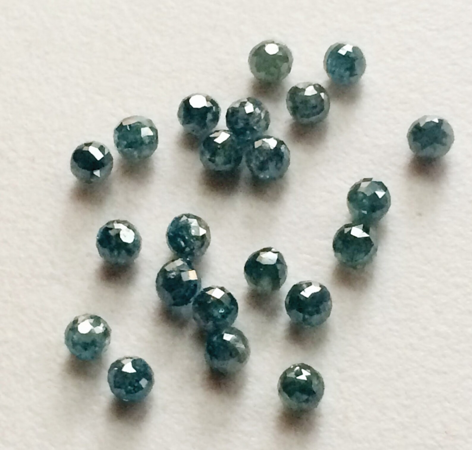 4mm Green Blue Faceted Diamond Balls, Natural Diamond, Raw Diamonds ...