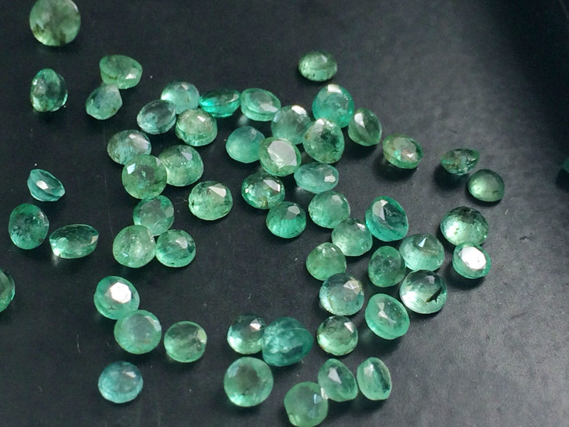 2.5-3.5mm Emerald Stones Natural Loose Emerald Faceted Round | Etsy
