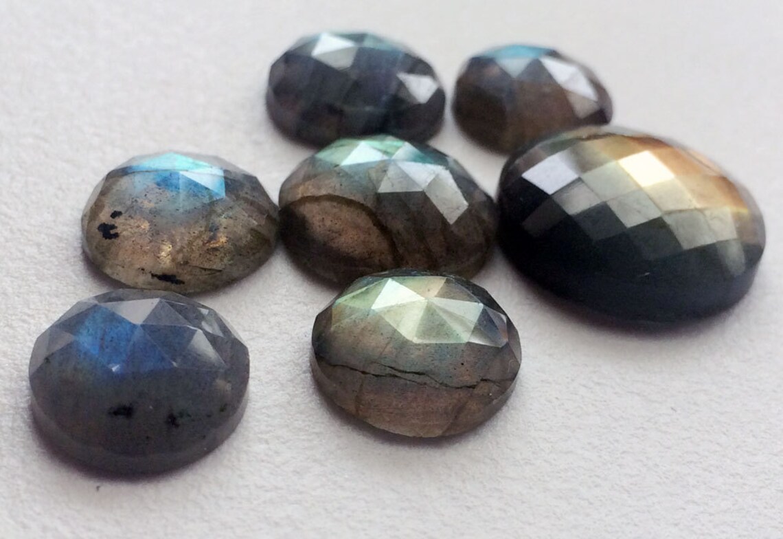 13-15mm Labradorite Rose Cut Round Cabochons Labradorite Flat - Etsy