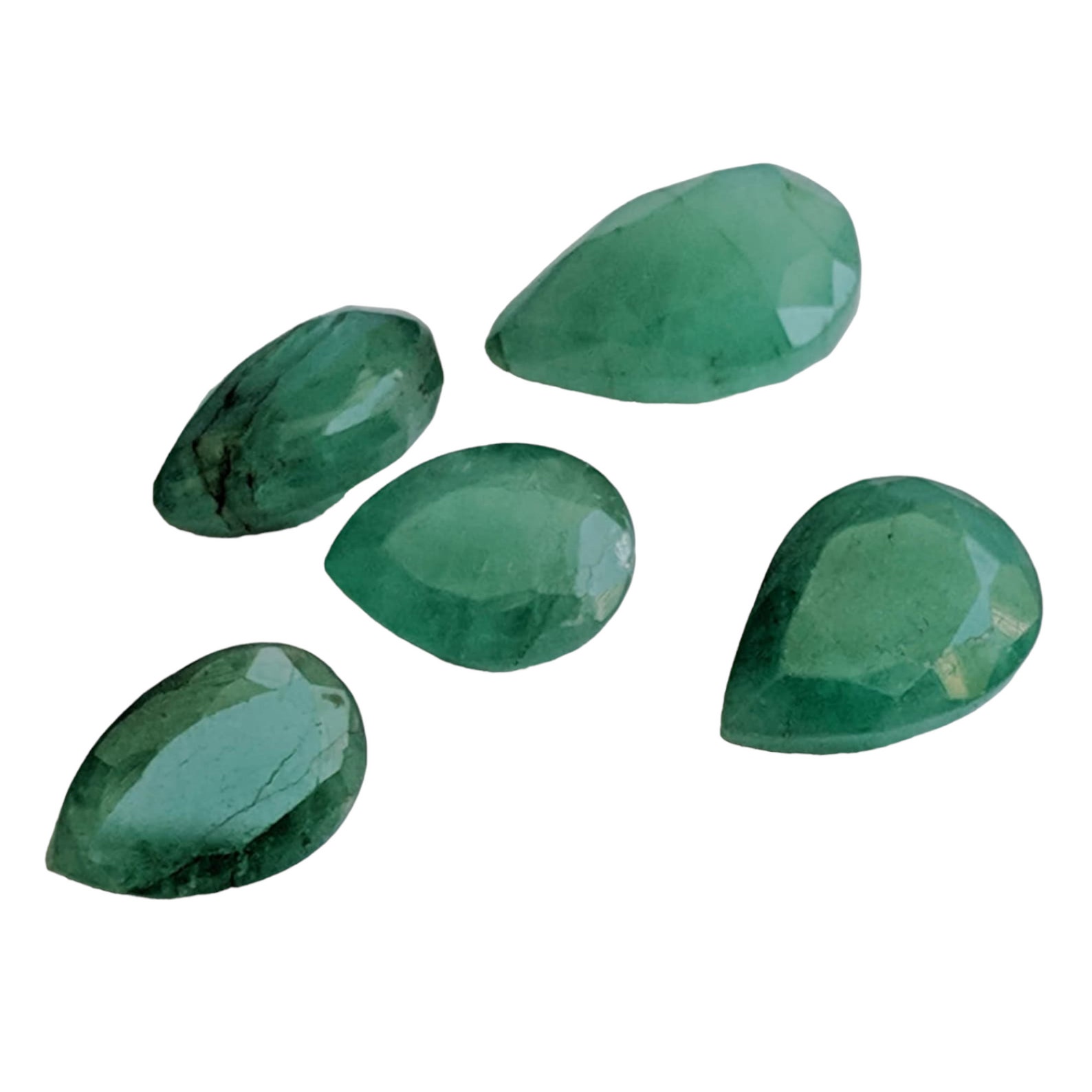 7.3x9.5mm-9x12.5mm Emerald Pear Shape Cut Stones, Natural Emerald ...