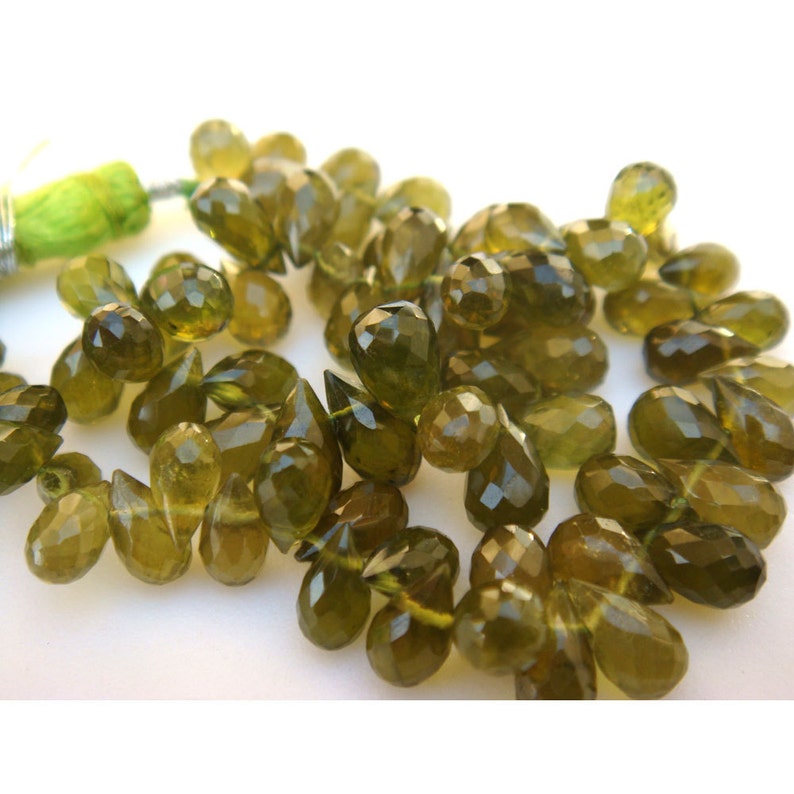4x6mm-6x8mm Vesuvianite Tear Drops, Vessonite Micro Faceted Tear Drop ...