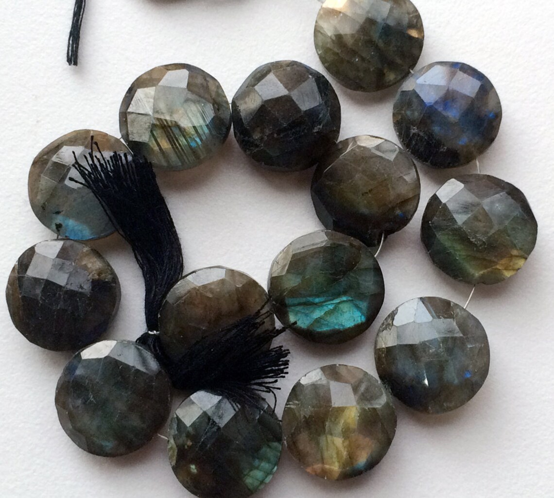 17-20mm Labradorite Beads Labradorite Faceted Round Coin - Etsy