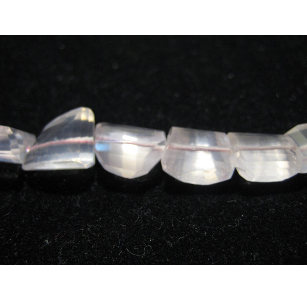 15mm Rose Quartz Step Cut Nuggets, Rose Quartz Faceted Gemstones, Rose ...